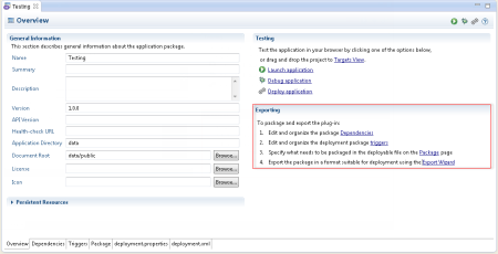 Exporting the Application Package- Zend Studio 13.6
