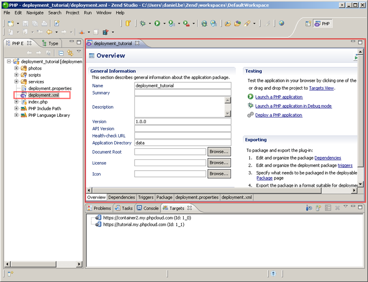 Enabling Deployment Support for Your Application- Zend Studio 13.6