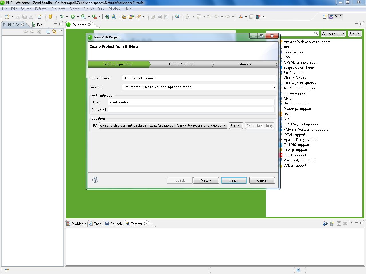 A Guided Tour of Zend Application Deployment Support - Zend Studio 10.0 ...