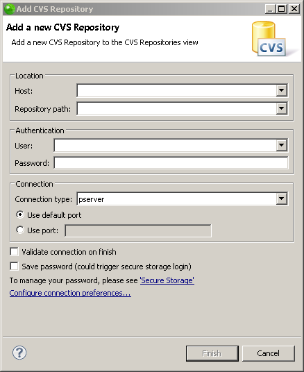 Creating a New Project from CVS